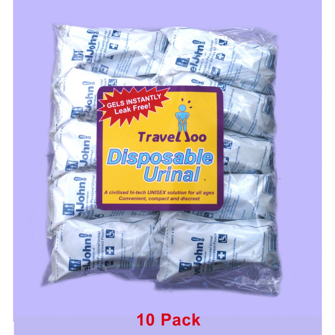 Travelloo TravelJohn Disposable Urinals Instant Gelling 5/10 Packs